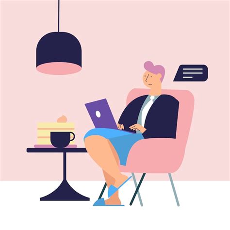 Premium Vector Freelancer At Home