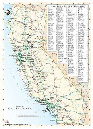 California Highways And Roads Wall Map Ready To Hang Wide World