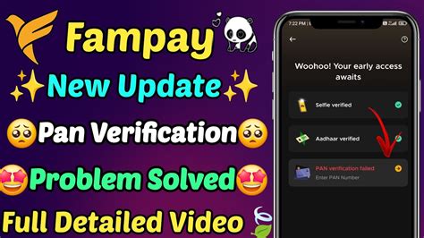 Fampay Pan Card Verify Problem Solved Fampay Pan Card Nhi Hai To Kya