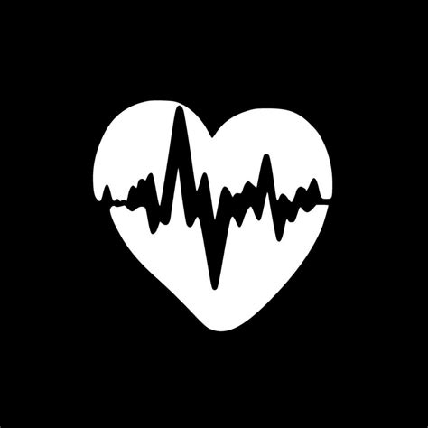 Latido Del Corazón Negro Y Blanco Ilustración 44840408 Vector En Vecteezy