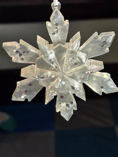 Resin Snowflake Ornament Etsy