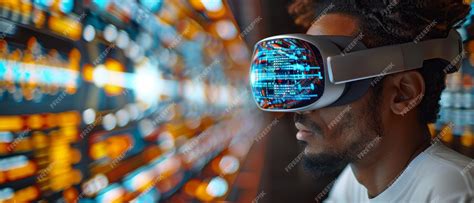 Premium Photo Software Developer Coding Programm Text In Vr Interface