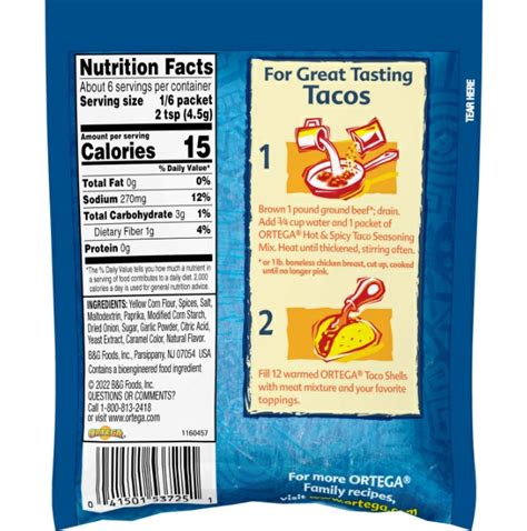 Taco Seasoning Packet Hot And Spicy Mix