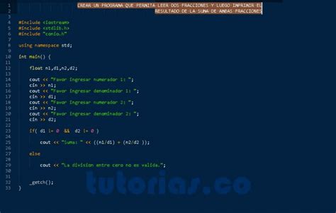 Sentencia If Else Visual C Suma De Dos Fracciones Tutorias Co