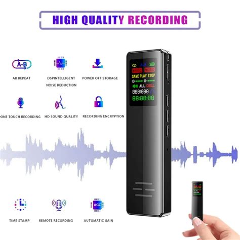 디지털 음성 녹음기 Mp3 플레이어 충전식 U 디스크 오디오 녹음기 Hd 스테레오 소음 감소 미니 원 클릭 녹음 펜 13 인치 Aliexpress