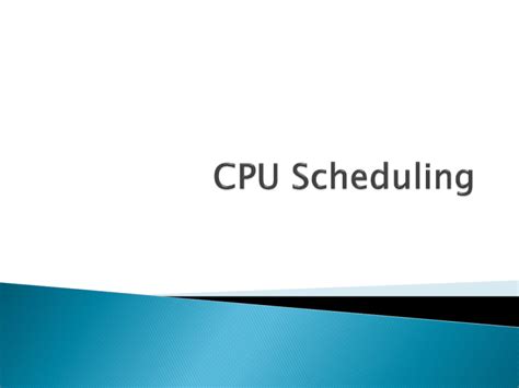 CPU Scheduling