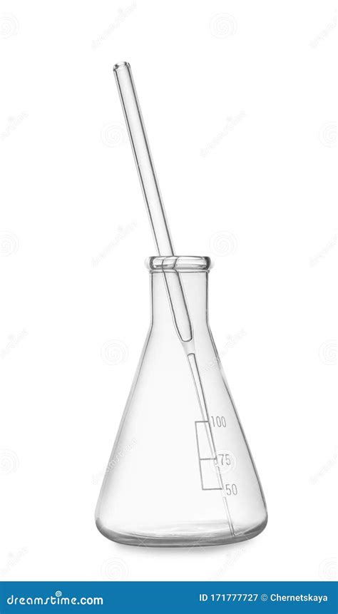 Conical Flask With Rod Isolated Laboratory Glassware Stock Image Image Of Microbiology