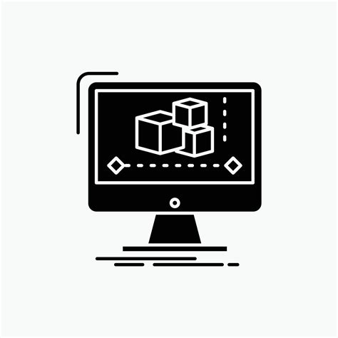 Animation Computer Editor Monitor Software Glyph Icon Vector Isolated Illustration 13045415