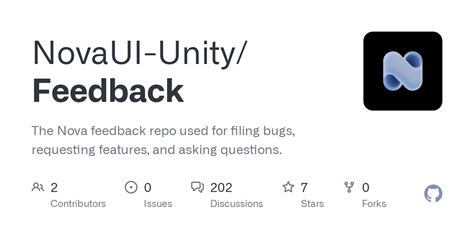 Novaui Unity Feedback Announcements · Discussions · Github