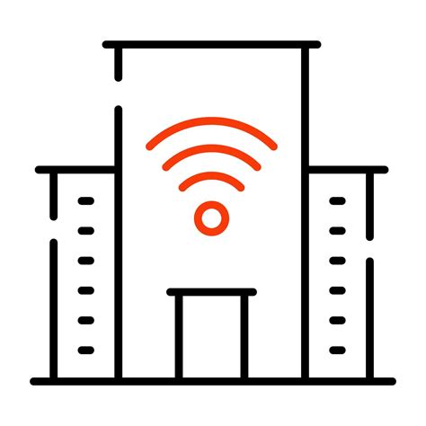 Architecture With Wifi Signals Denoting Concept Of Smart Building