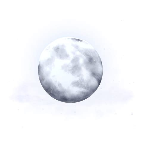 Gray Full Moon In Night Sky With Cloud Moon Full Moon Cloud Png