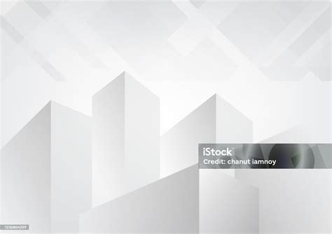 회색과 흰색 추상 배경 지오메트리 광택 및 레이어 요소 개념 건물 구조 벡터 그림 건물 외관에 대한 스톡 벡터 아트 및 기타