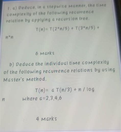 Solved Design Analysis And Algorithm Ques Solve The Question