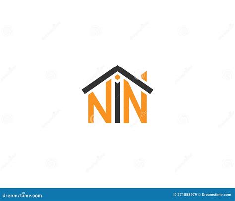 Letter Nin Logo With Home And House Design Cartoon Vector 271858979