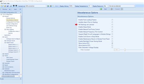 enabling latched warnings on a deep sea electronics control module welland power