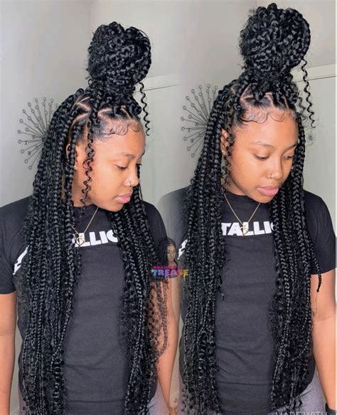Pinterest Laashai 💕 Box Braids Styling Braids With Curls Box Braids Hairstyles For Black Women