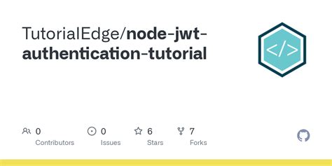 GitHub TutorialEdge Node Jwt Authentication Tutorial