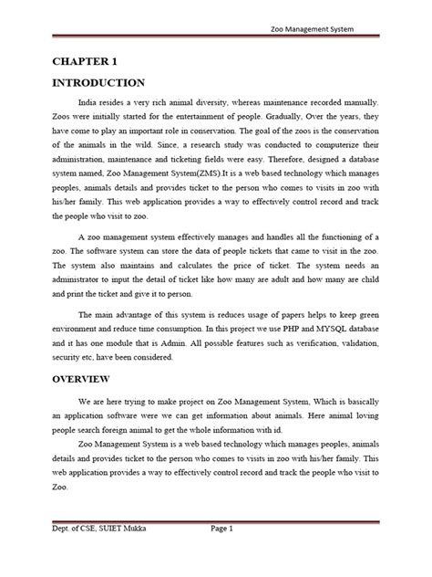 Zoo Management System 1 Laptop Id6qmtpd Pdf Php My Sql