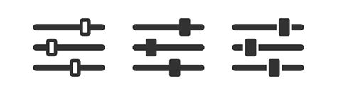 필터 아이콘입니다 음악 제어 표지판 볼륨 밸런스 기호를 설정합니다 오디오 슬라이더 기호 사운드 레벨 아이콘 블랙 색상 벡터 기호입니다 0명에 대한 스톡 벡터 아트 및 기타