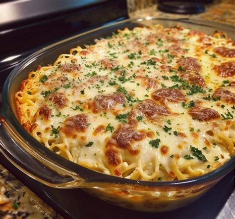 Creamy Baked Spaghetti Delight Full Recipe