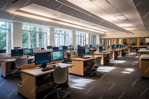 Modern University Computer Science Lab A Hub Of Innovation And Learning Premium Ai Generated Image