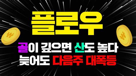 플로우 골이 깊으면 산도 높다늦어도 다음주 대폭등플로우 플로우코인 Flow 플로우 플로우전망 플로우코인 플로우코인