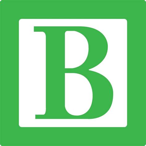 The Letter B In Green And White