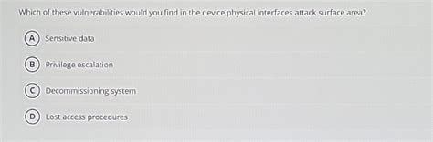 Solved Which Of These Vulnerabilities Would You Find In The