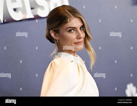 Caitlin Bassett Attends Nbcuniversals 2022 Upfront Press Junket At The