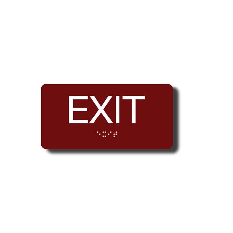 Small ADA Exit Sign With Braille Colors X NapNameplates Com