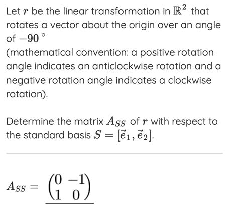 Solved Let R Be The Linear Transformation In R2 That Rotates