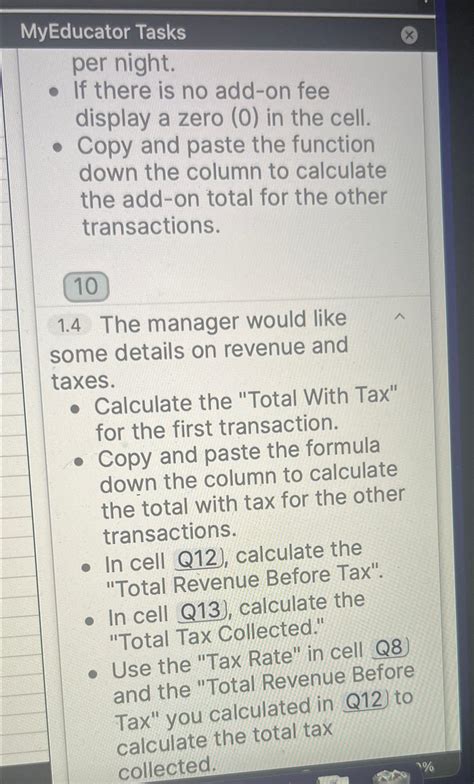 Solved Myeducator Tasksper Nightif There Is No Add On Fee