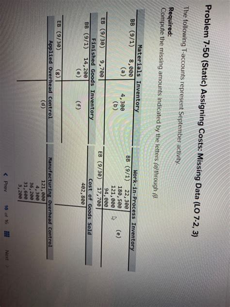 solved problem 7 50 static assigning costs missing data
