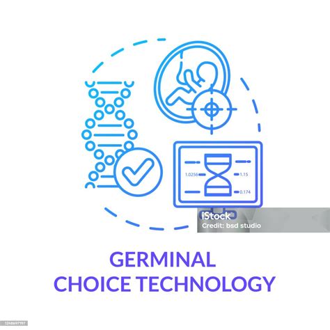 발아 선택 기술 블루 컨셉 아이콘 유전자 검사 염색체 나선형 선별 절차 생식 기술 아이디어 얇은 라인 일러스트 벡터 격리 윤곽선 Rgb 색상 도면 0명에 대한 스톡 벡터