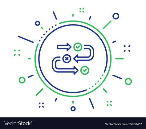 Survey Progress Line Icon Algorithm Sign Vector Image