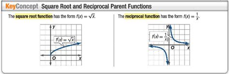 Section Parent Function And Transformations Precal
