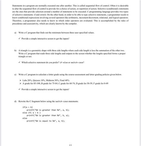Solved Statements In A Program Are Normally Executed One