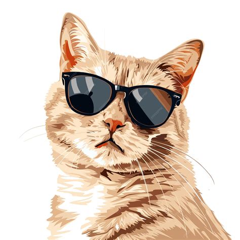Premium Vector Cute Cat In Sunglasses Vector Illustration Of A Cat In