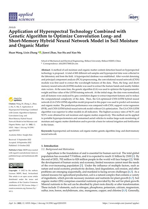 pdf application of hyperspectral technology combined with genetic