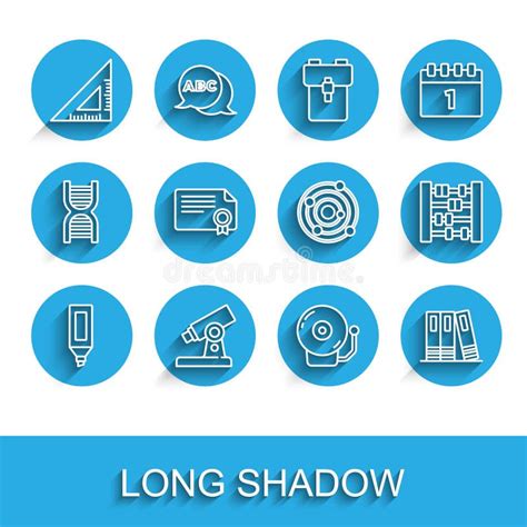 Set Line Marker Pen Microscope Triangular Ruler Ringing Alarm Bell Office Folders