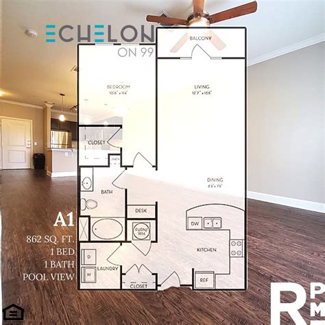 Now Leasing Our A1 Floor Plan Echelon On 99 Apartments