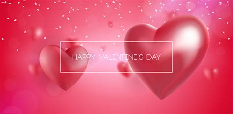 발렌타인의 날 배너 3 차원 심장 배경입니다 레드 화이트 핑크 엽서 사랑 메시지 또는 텍스트에 대 한 카드 장소 인사말 준비 귀하의 디자인에 대 한 광고 벡터 일러스트입니다