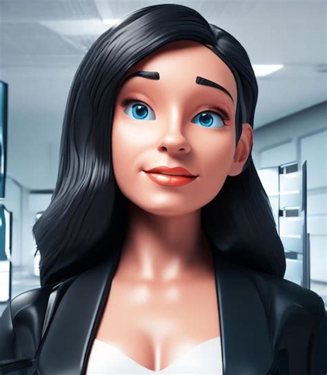 Premium Photo 3d Female Character In Black Suits