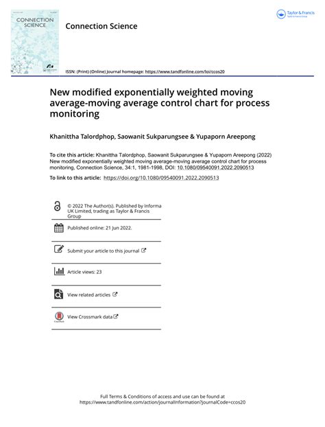 Pdf New Modified Exponentially Weighted Moving Average Moving Average Control Chart For
