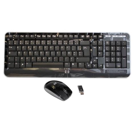 HP KG 0851 French Wireless Keyboard W Mouse USB Dongle 533183 001 505143 051