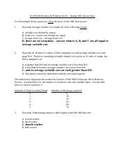 HomeworkProblemSet Spring AnswerKey ECON Homework Problem Set Spring Answer Key