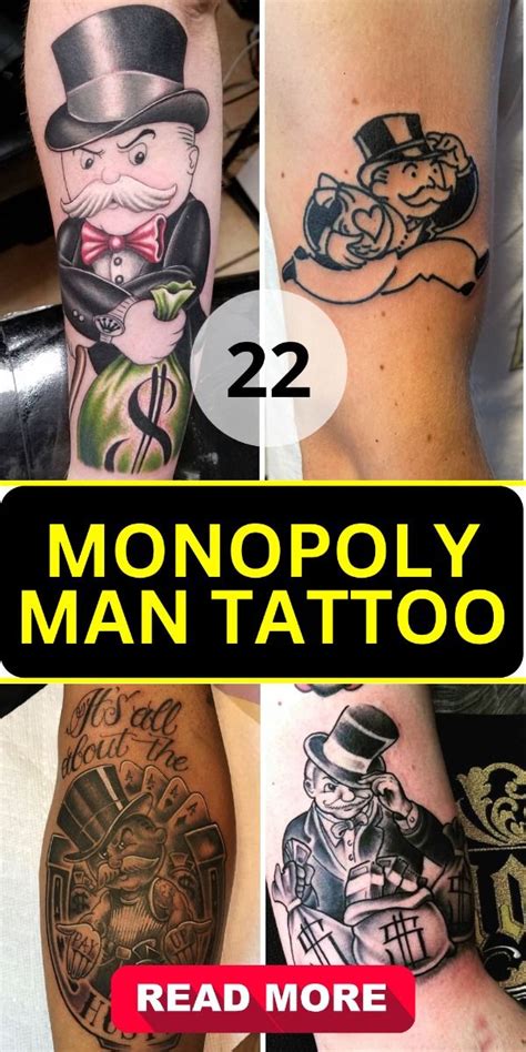 Creative Monopoly Man Tattoo Design Ideas For A Bold Look And Unique