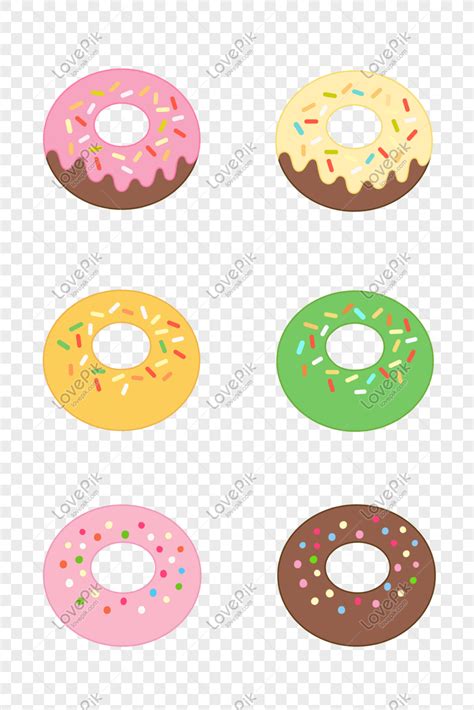 만화 귀여운 사탕 색깔 도넛 스낵 식품 요소 Png 일러스트 무료 다운로드 Lovepik