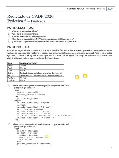 redictado cadp 2020 práctica 5 punteros pdf puntero