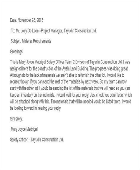 Letter Of Request For Materials Sample At Marty Ducote Blog